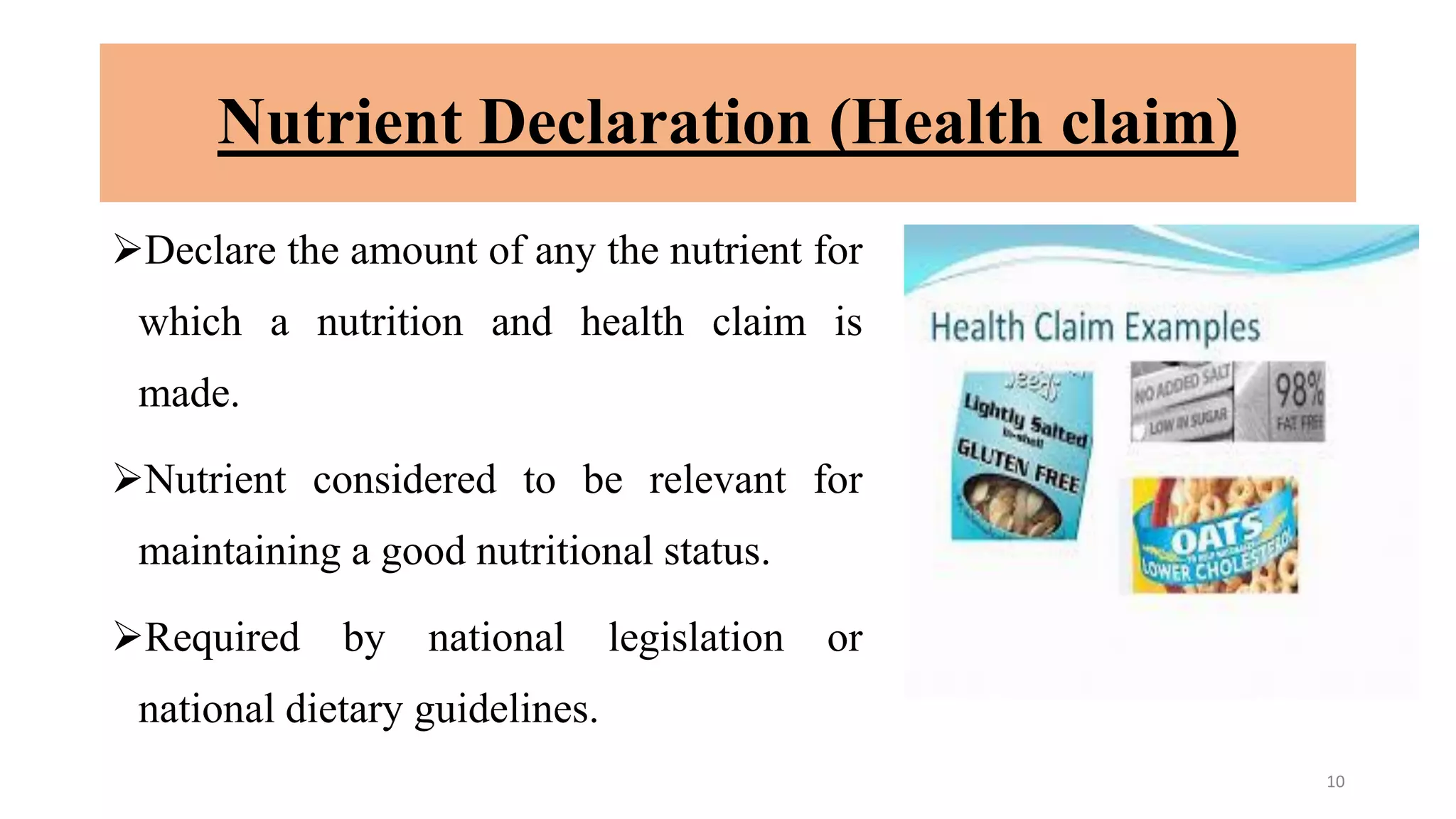 codex standard for nutrition and labelling | PDF