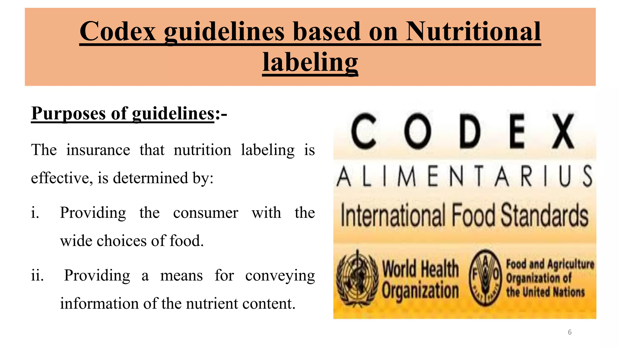 codex standard for nutrition and labelling | PDF