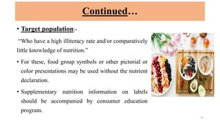 codex standard for nutrition and labelling | PDF
