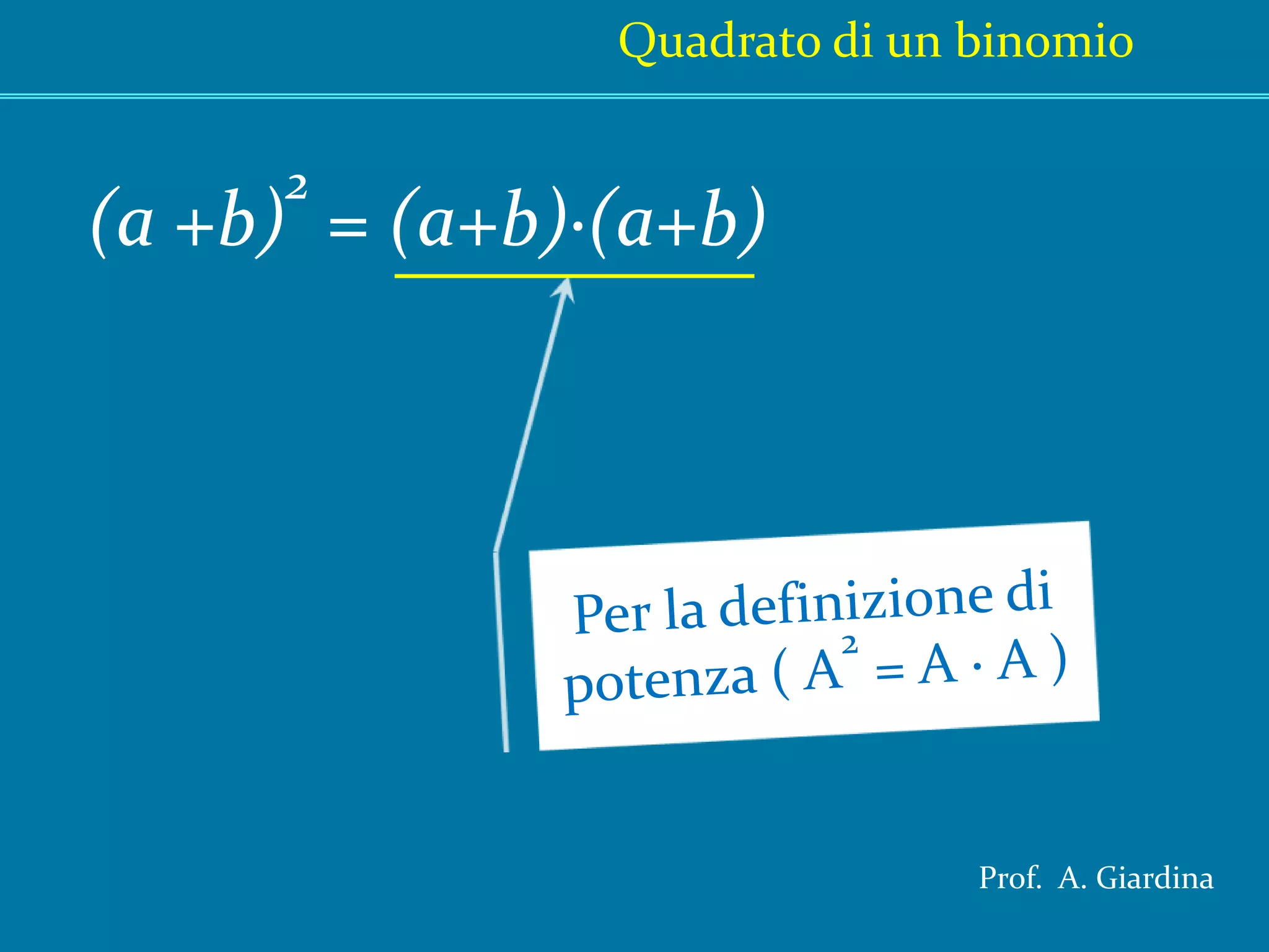 Il quadrato di binomio | PPT