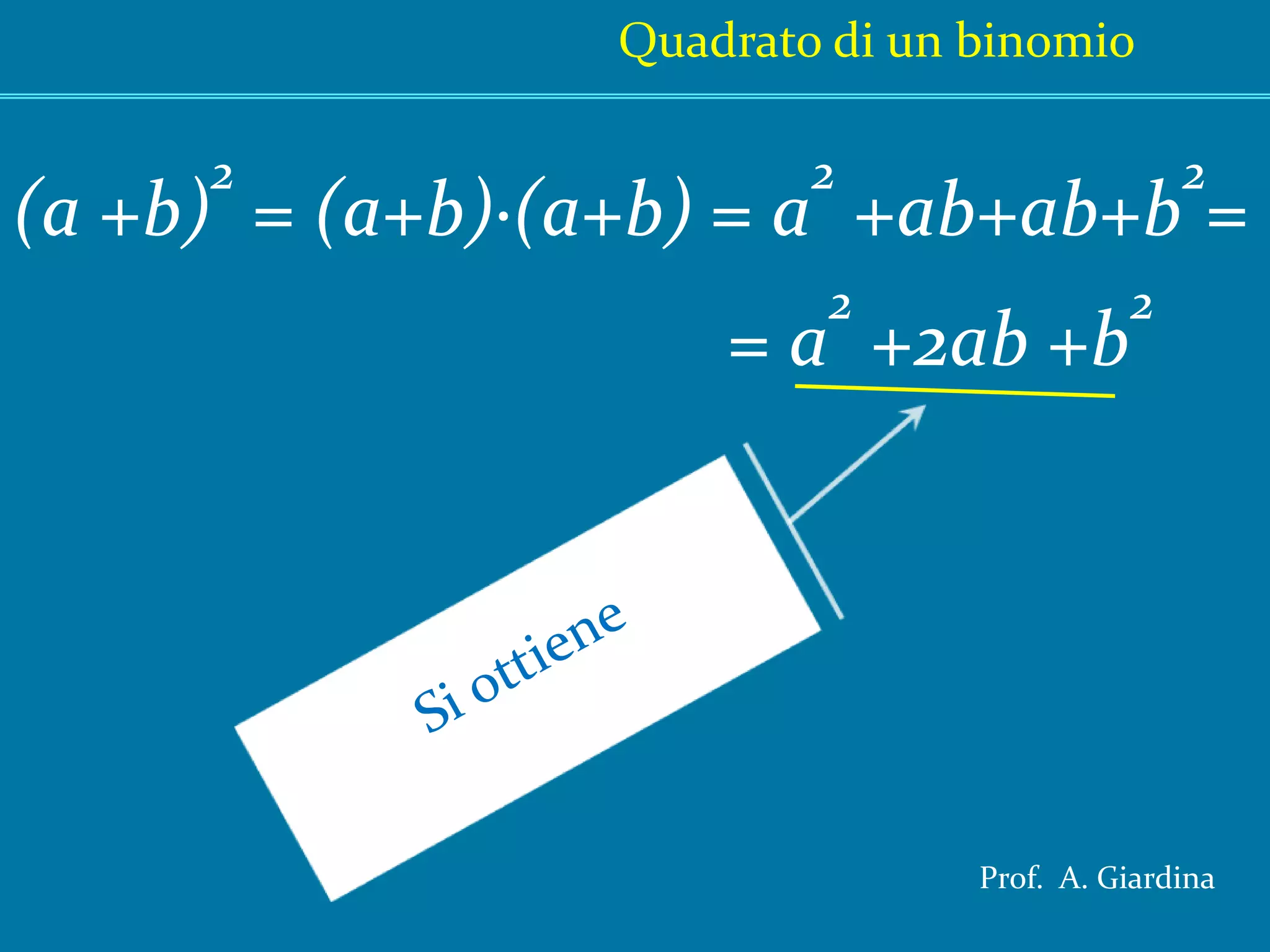 Il quadrato di binomio | PPTX