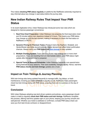PNR Status Update_ How Indian Railways New Rules Impact Your Ticket ...