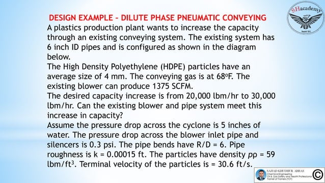 Episode 40 : DESIGN EXAMPLE – DILUTE PHASE PNEUMATIC CONVEYING (Part 2 ...