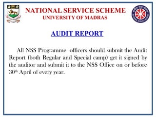 nss fund management instructions to the program officers | PPTX