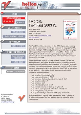 Po prostu FrontPage 2003 PL | PDF