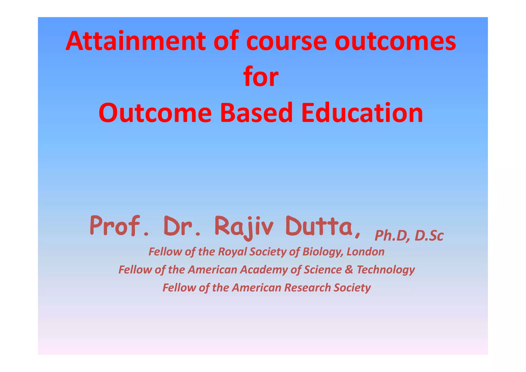 Outcome Based Education and Attainment calculations | PDF