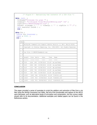 Using the WinZip® Command Line Utility in SAS® | PDF