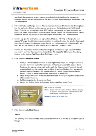 PO 119 SOP Testing Shower Leaks for Plumbers | PDF | Bath and Shower ...