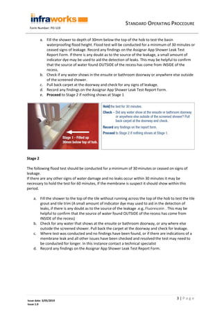 PO 119 SOP Testing Shower Leaks for Plumbers | PDF | Bath and Shower ...