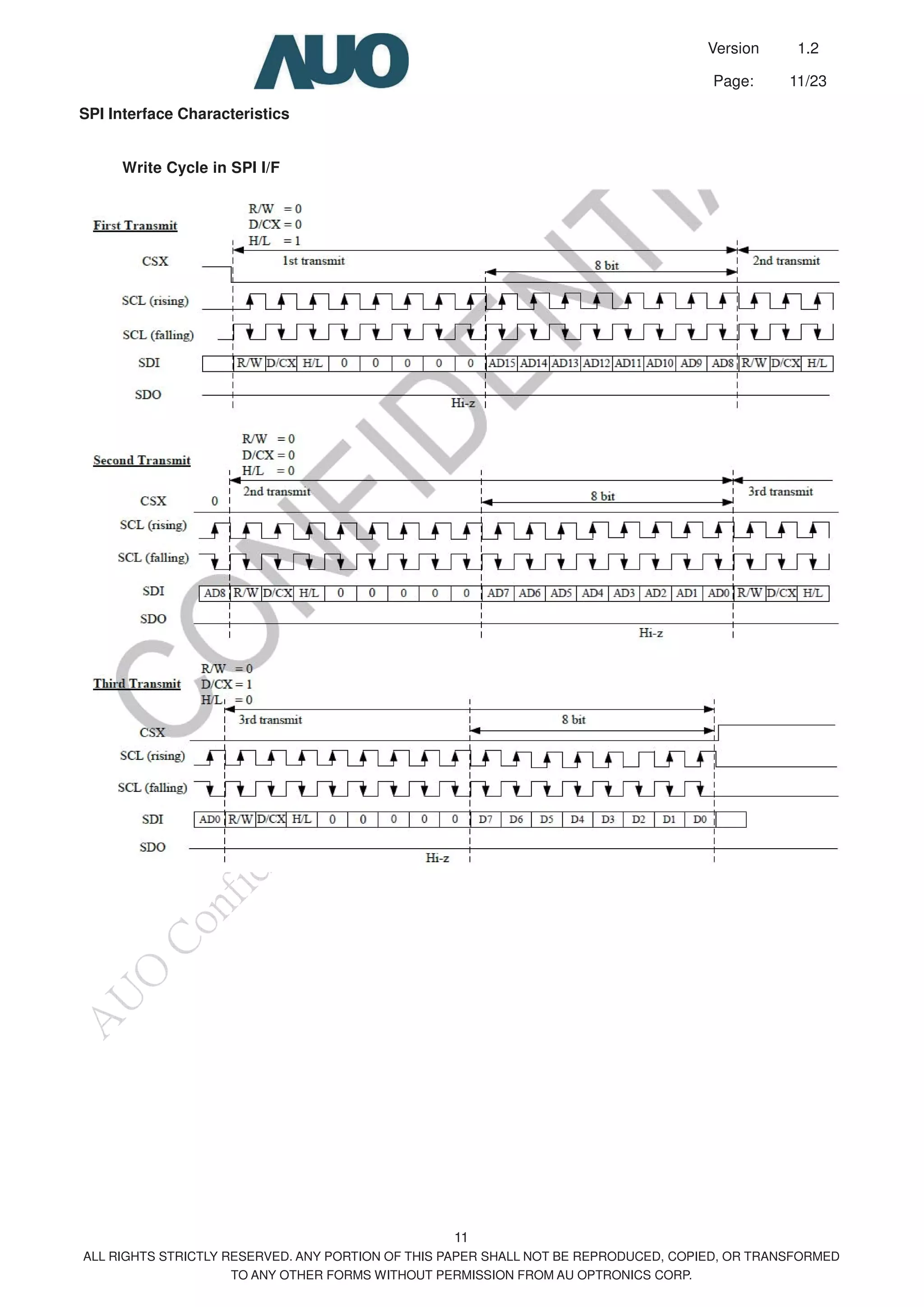 AUO 1.2 inch Amoled Datasheet | PDF