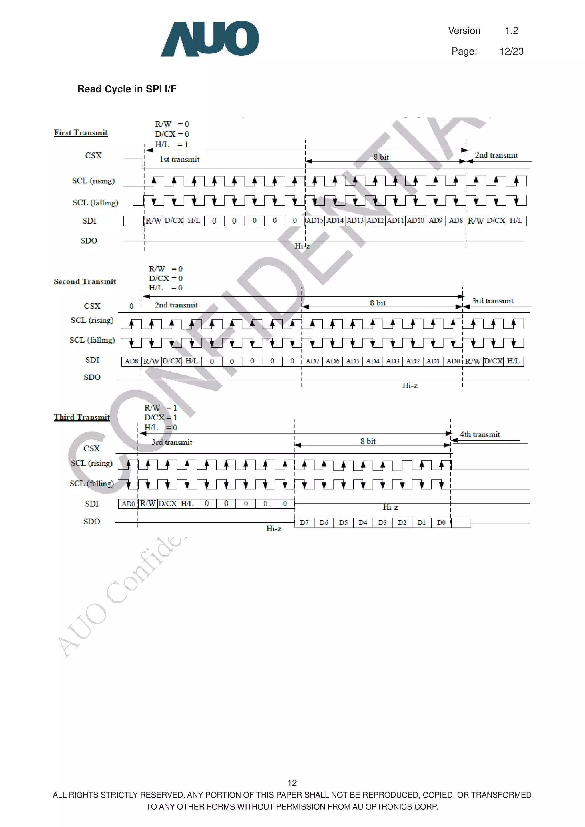 AUO 1.2 inch Amoled Datasheet | PDF