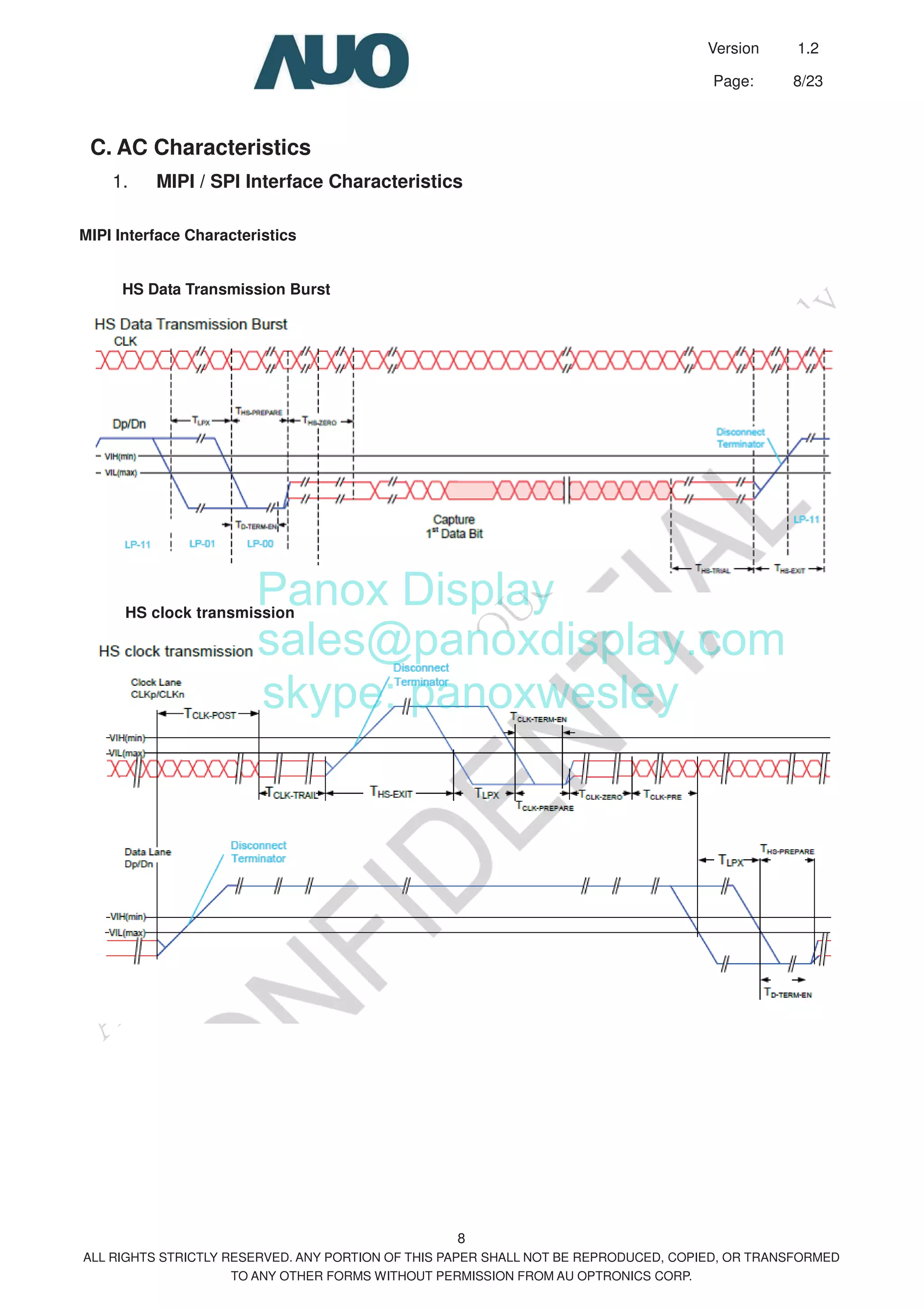 AUO 1.2 inch Amoled Datasheet | PDF