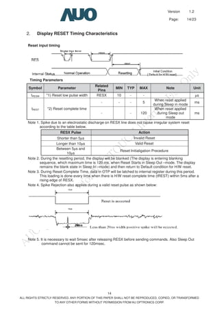 AUO 1.2 inch Amoled Datasheet | PDF