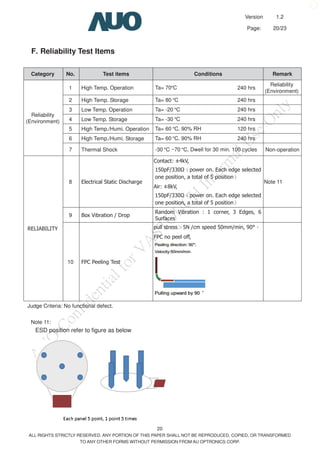 AUO 1.2 inch Amoled Datasheet | PDF