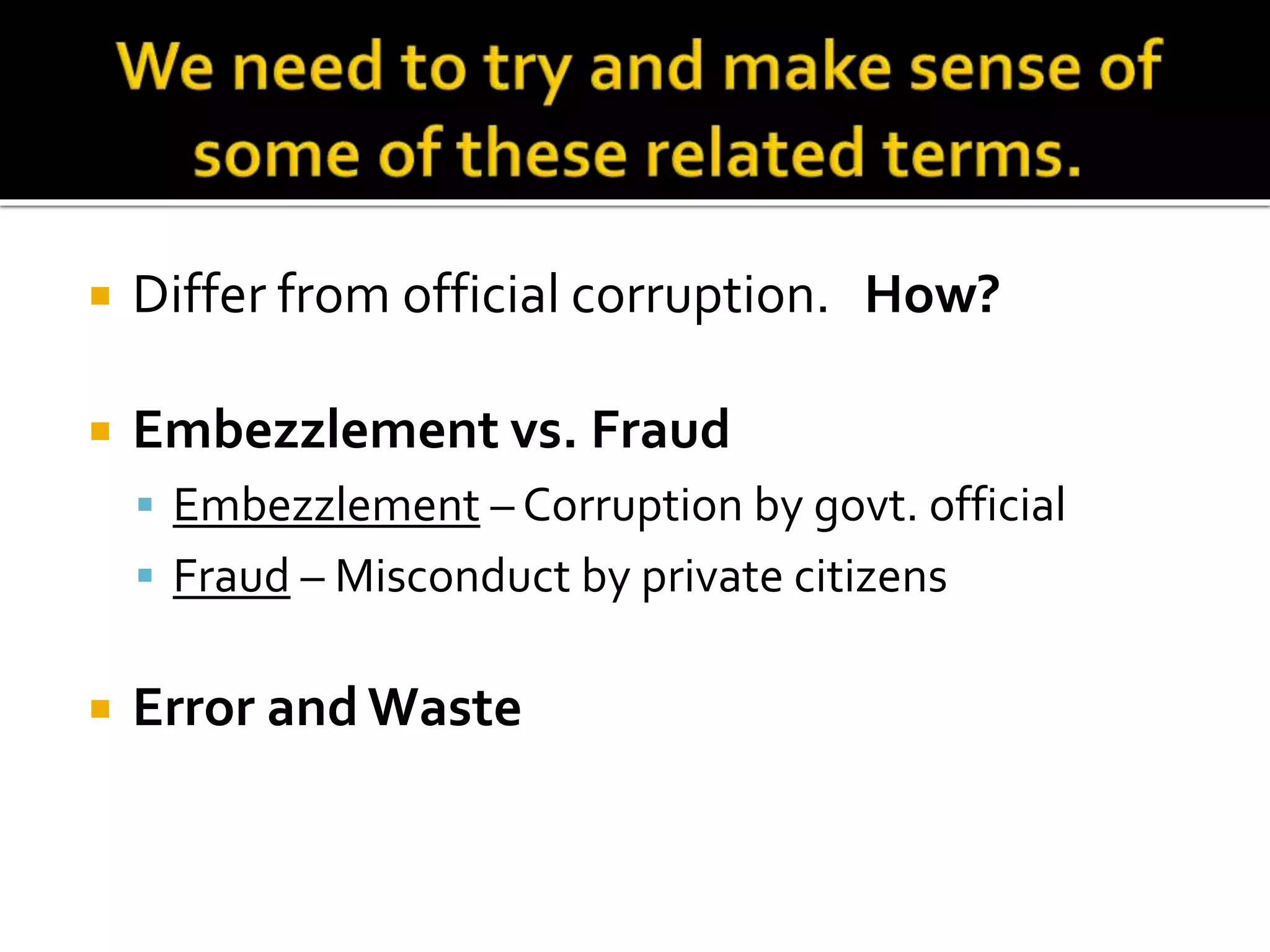 PO 397 Defining Scandal and Corruption | PPT