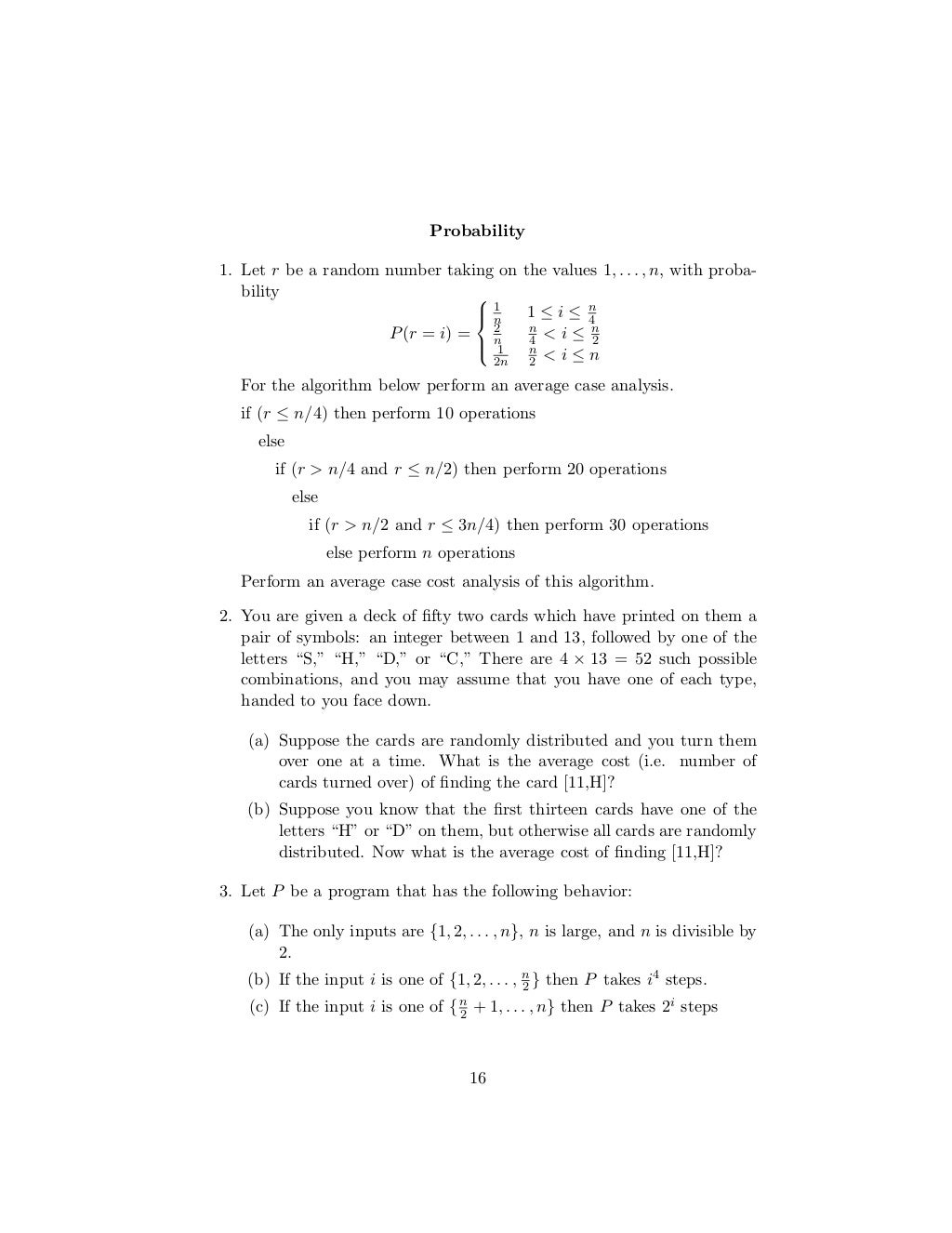 Problems On Algorithms