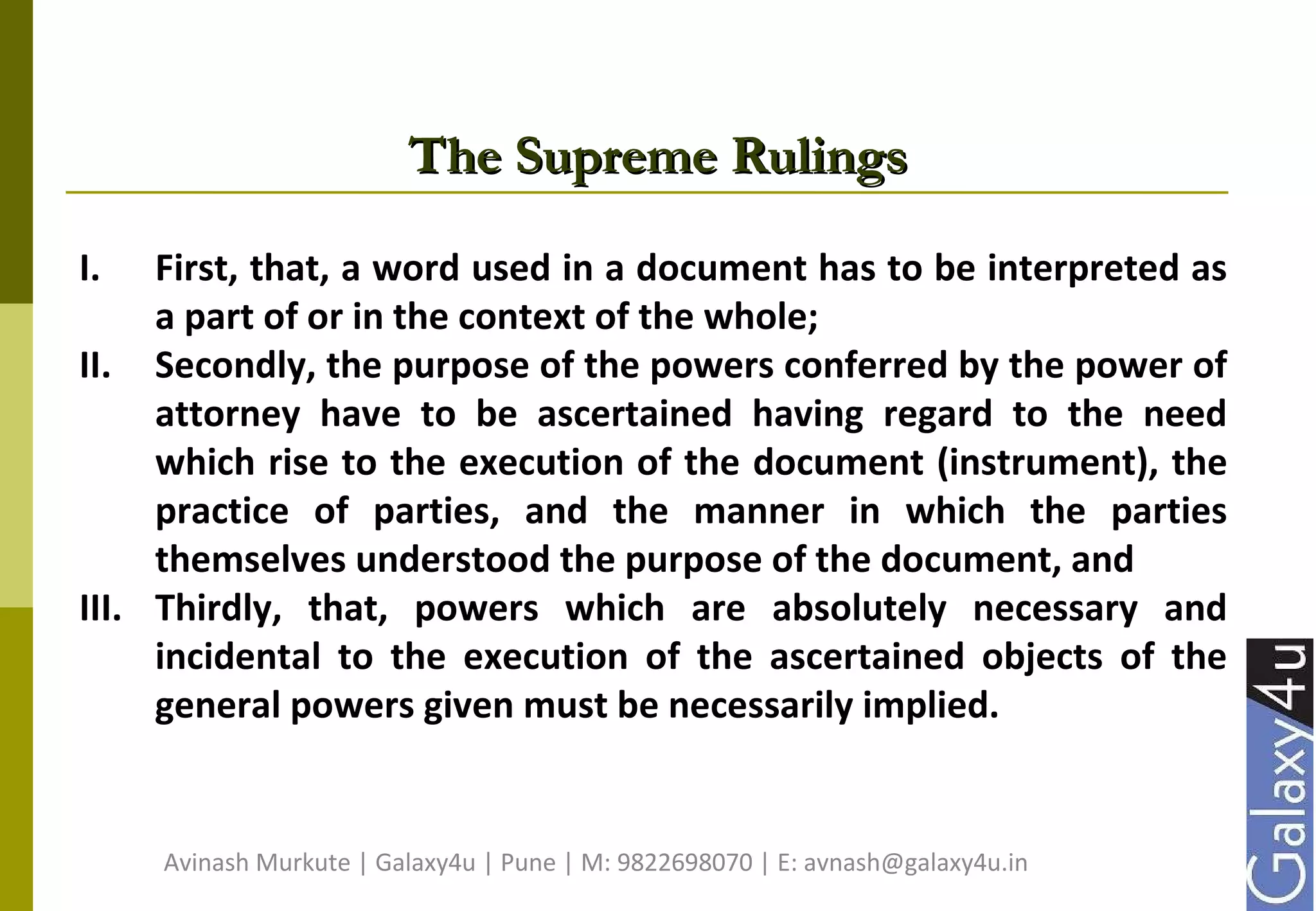Power of Attorney under The Powers of Attorney Act, 1882 | PPT