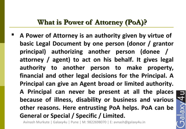 Power of Attorney under The Powers of Attorney Act, 1882 | PPT