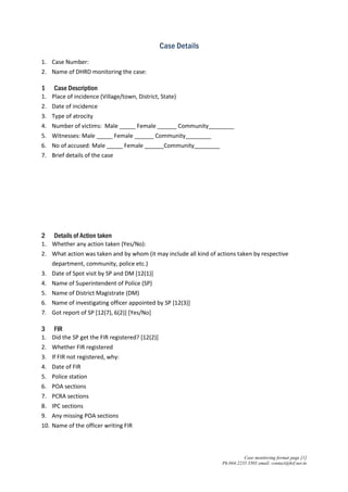 Poa 13 case monitoring formats | PDF