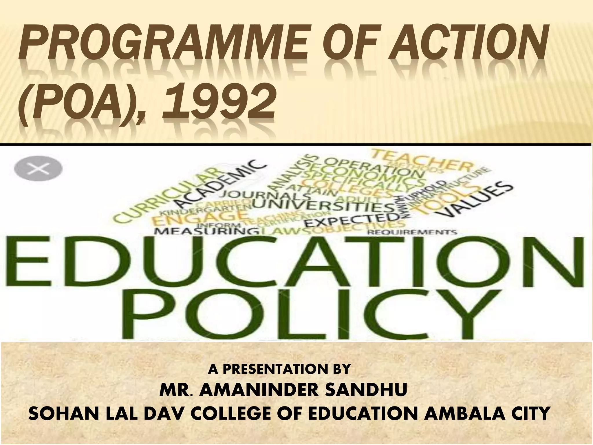 Programme Of Action ,1992 | PPTX