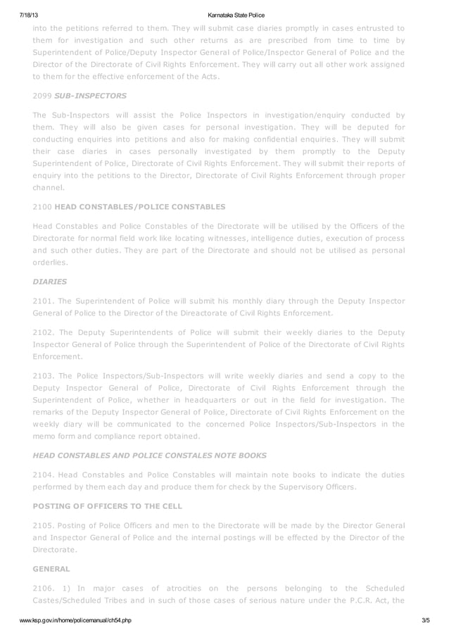POA 9 Karnataka state police manual (DCRE) | PDF