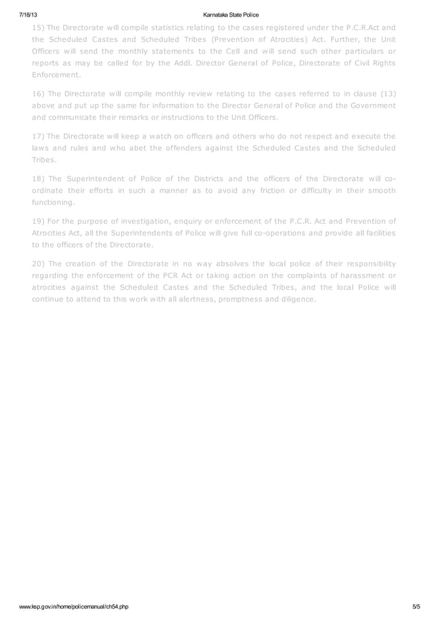 POA 9 Karnataka state police manual (DCRE) | PDF