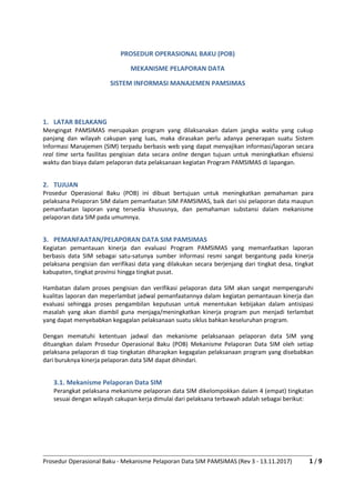 POB Pelaporan Data SIM PAMSIMAS | PDF