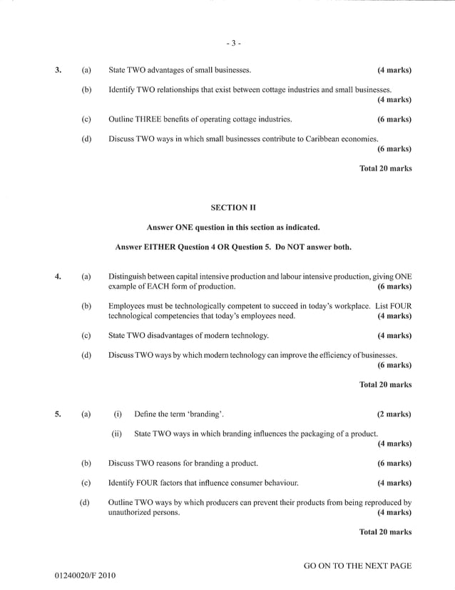 Pob paper 2 june 2010 | PDF | Business | Business and Finance