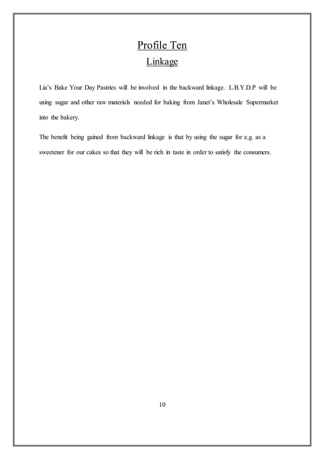 POB SBA on Production | DOCX | Desserts and Baking | Food & Drink