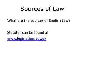 Pob stage 2 the english legal system seminar 15 slides post ole | PPTX