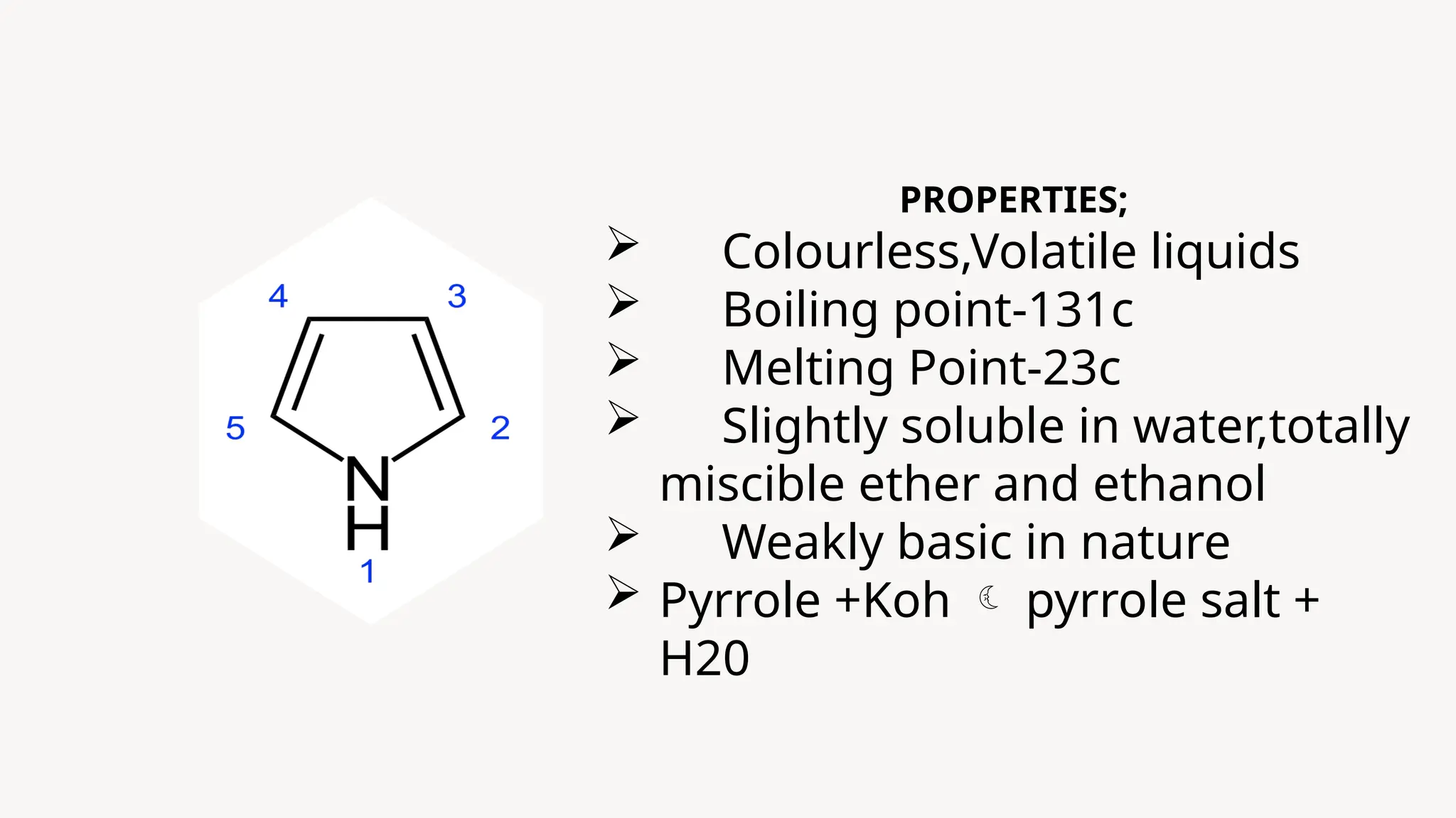 Pyrrole, structure, properties , synthesis, reaction and Uses .pptx