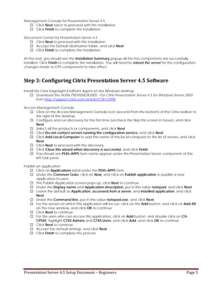 Poc setting up citrix presentation server 4.5 for proof of concept | PDF