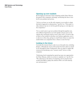Cloud - China Telecom Case StudyOrganic web asset | PDF