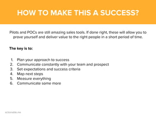 SaaS - How to structure and measure a POC or Pilot | PDF