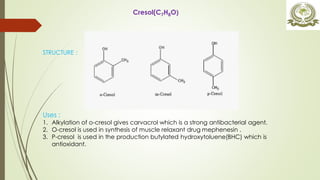 Structure and uses of Phenol,Cresol,resorcinol and Naphthol | PDF