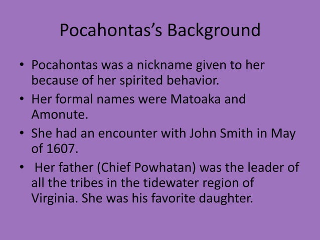Pocahontas Biography M[1].R.[1][1][1][1] | PPT