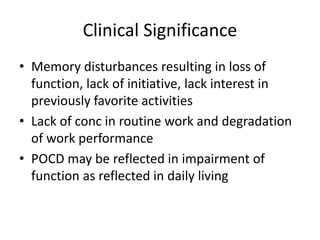 POST OPERATIVE COGNITIVE DYSFUNCTION | PPTX