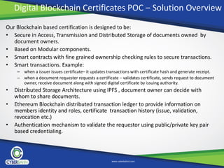 Blockchain Poc for Certificates and Degrees | PDF