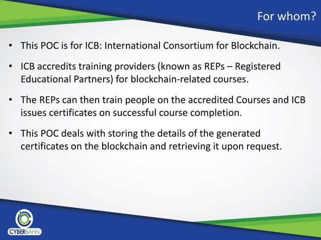 Blockchain Poc for Certificates and Degrees | PPT