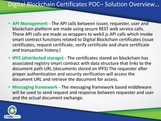 Blockchain Poc for Certificates and Degrees | PPTX