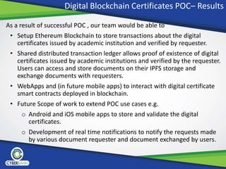 Blockchain Poc for Certificates and Degrees | PPTX