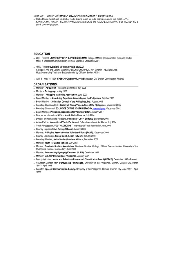 Pochologonzalesresume 2009 | PDF