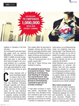 Changing the World with Pocket Change, profile of philanthropreneur ...