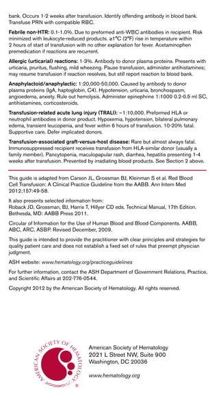 Pocket guide on red cells (Blood Transfusion) 2012 | PDF