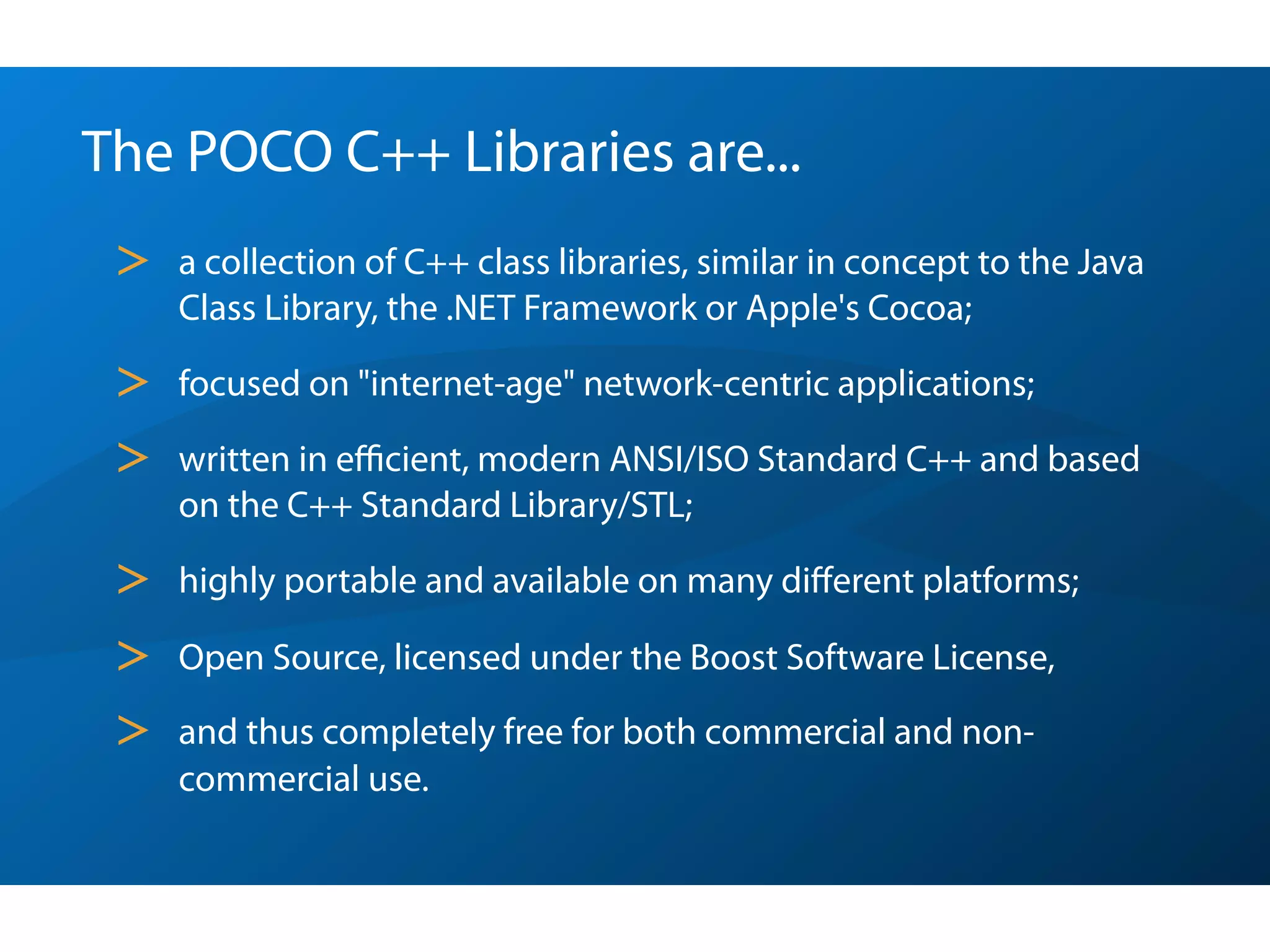 POCO C++ Libraries Intro and Overview | PDF | Operating Systems | Computer Software and Applications