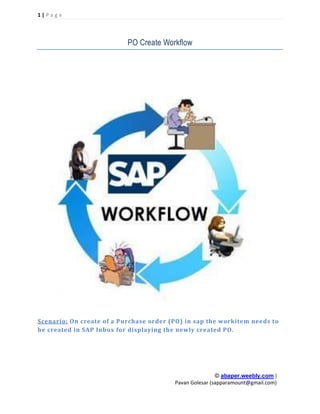 SAP Workflow Po create workflow by pavan golesar | PDF