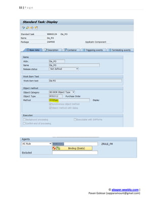 SAP Workflow Po create workflow by pavan golesar | PDF