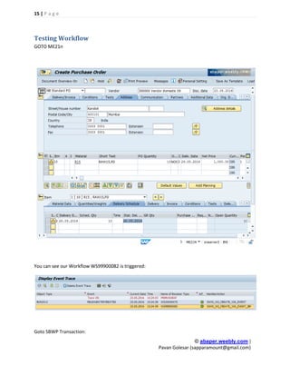 SAP Workflow Po create workflow by pavan golesar | PDF