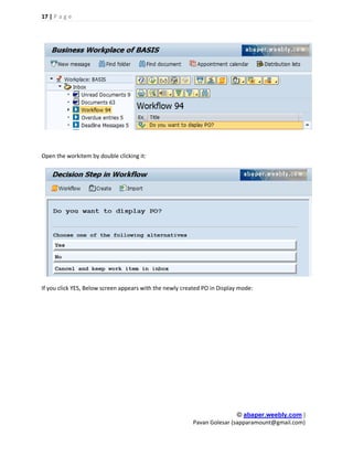 SAP Workflow Po create workflow by pavan golesar | PDF