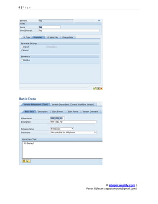 SAP Workflow Po create workflow by pavan golesar | PDF
